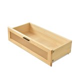 Better Home Products Stylish Pine Wood Closet with Rattan Doors and Two ...