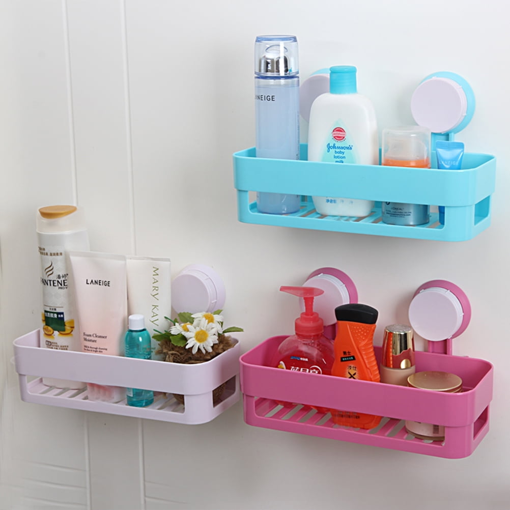 Suction cup shelf Plastic Suction Cup Bathroom Kitchen Storage Rack ...