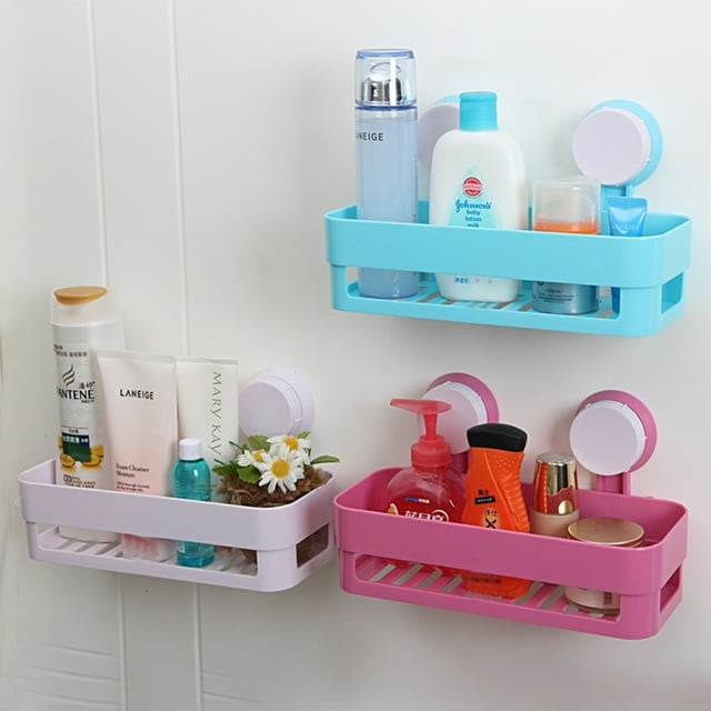 Suction cup shelf Plastic Suction Cup Bathroom Kitchen Storage Rack ...