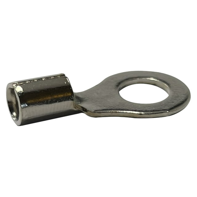 (100) High Temperature Non-Insulated Ring Connector 8 Gauge AWG 5/16" Stud Electrical Wire ...