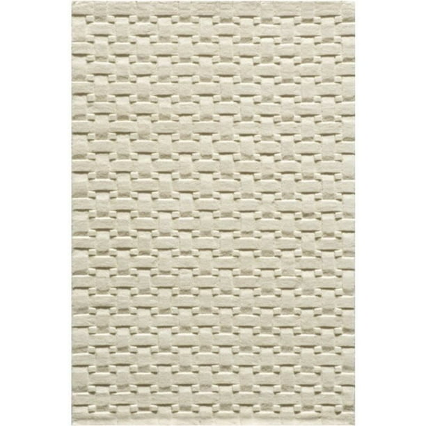 Momeni Solid Print Geometric & Abstract Modern Area Rugs, Off-white, 5 ...