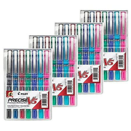 Pilot Precise V5 Stick Rolling Ball Pens, Extra Fine Point, 7 Different ...