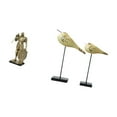 3 Piece Set Knight Statue Bird Figurine Wooden Animal Sculpture ...