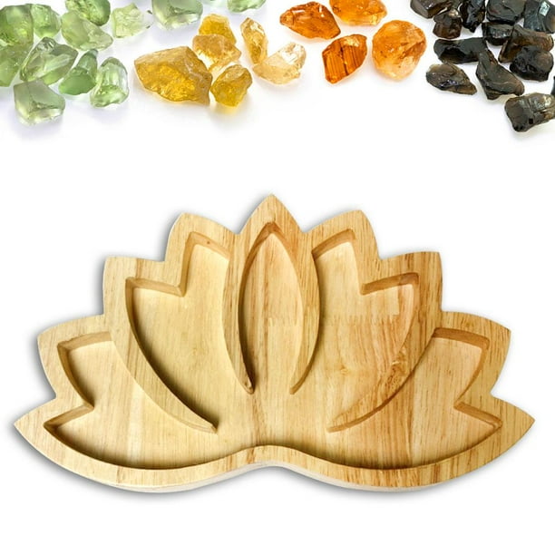 Peggybuy Crystal Display Holder Lotus Shaped Healing Stones Tray ...