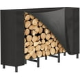 4FT Firewood Rack with Cover Adjustable Outdoor Firewood Log Holder ...