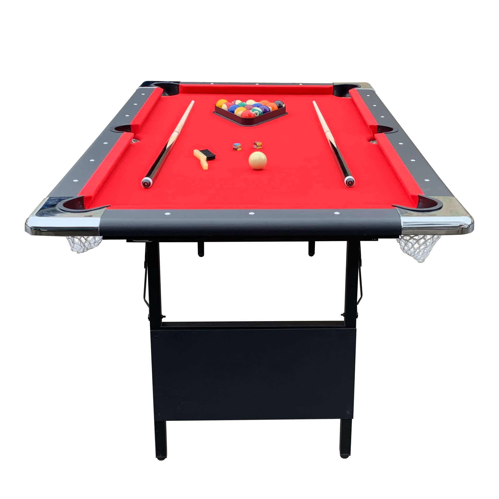 Hathaway Fairmont Portable 6 ft. Pool Billiard Table with red felt ...