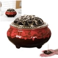 PPKVUFD 1 Pcs Ceramic Incense Burner with Copper Lid Metal Incense ...