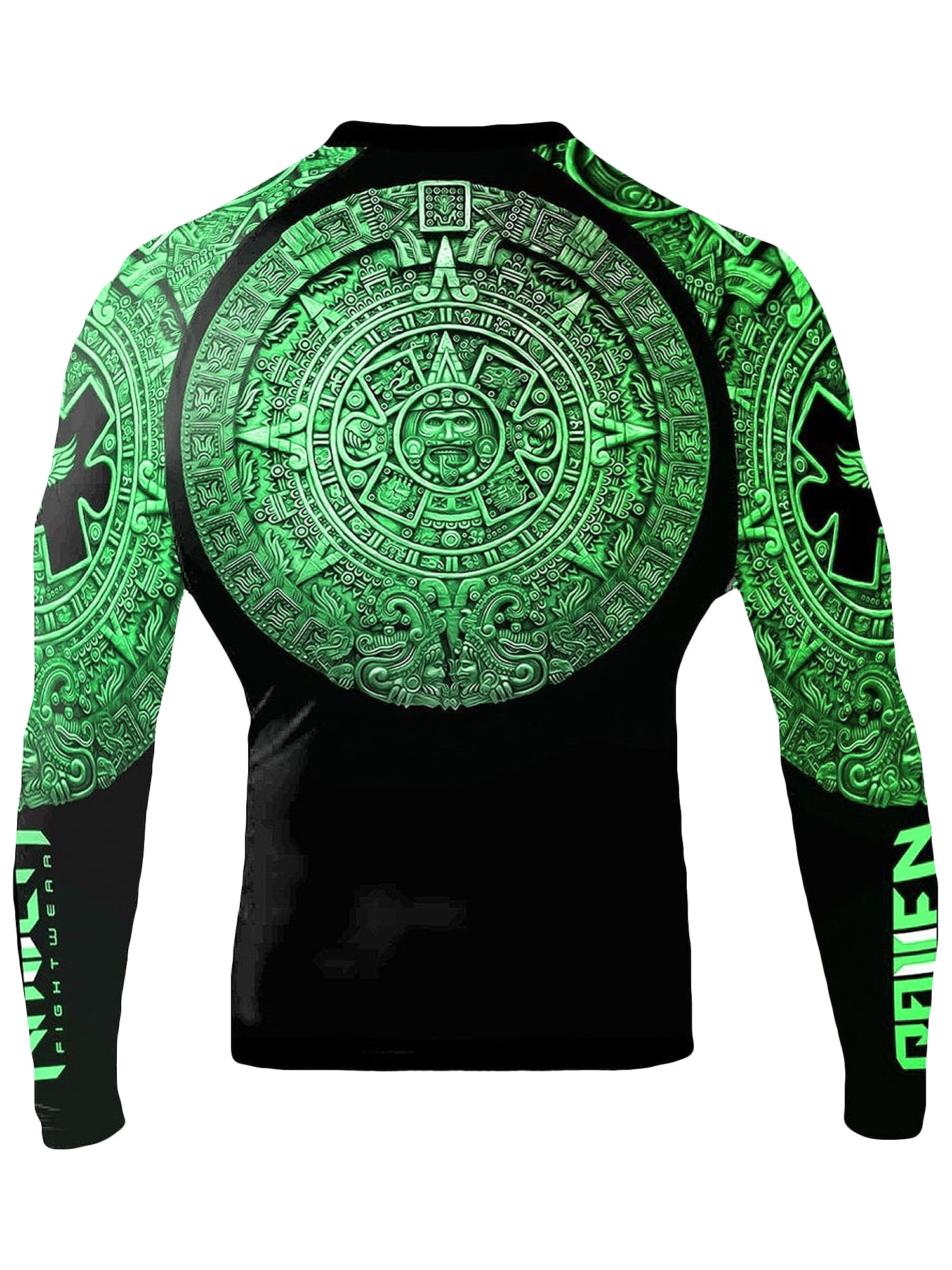 Raven Fightwear Men's Aztec Ranked BJJ Rash Guard MMA Green - Walmart.com