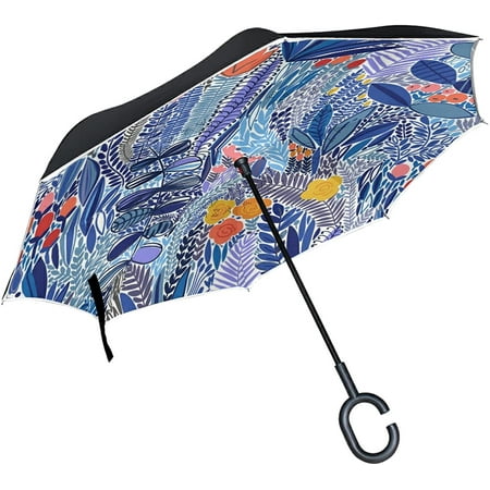 Reverse Umbrella Inverted Umbrella Upside Down Tropical Plants Leaves ...