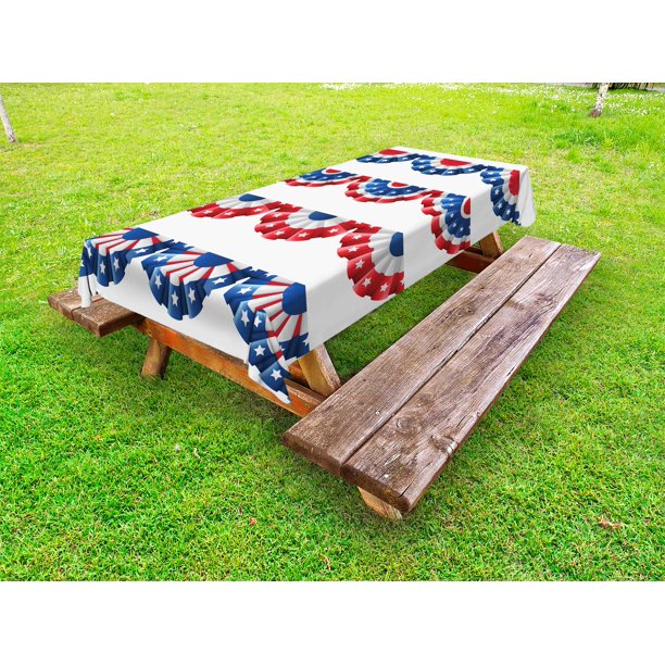 American Flag Outdoor Tablecloth, Flag Round Bunting Election Ornament ...