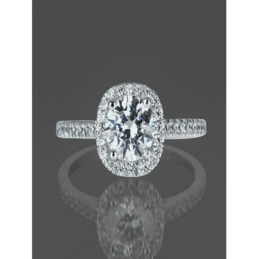 1/2ctw Diamond Halo Engagement Ring in 10k White Gold - Walmart.com