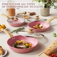 Innerwell 6 Pcs Nonstick Pink Frying Pan Set 8" 9.5" and 11" Frying Pan ...