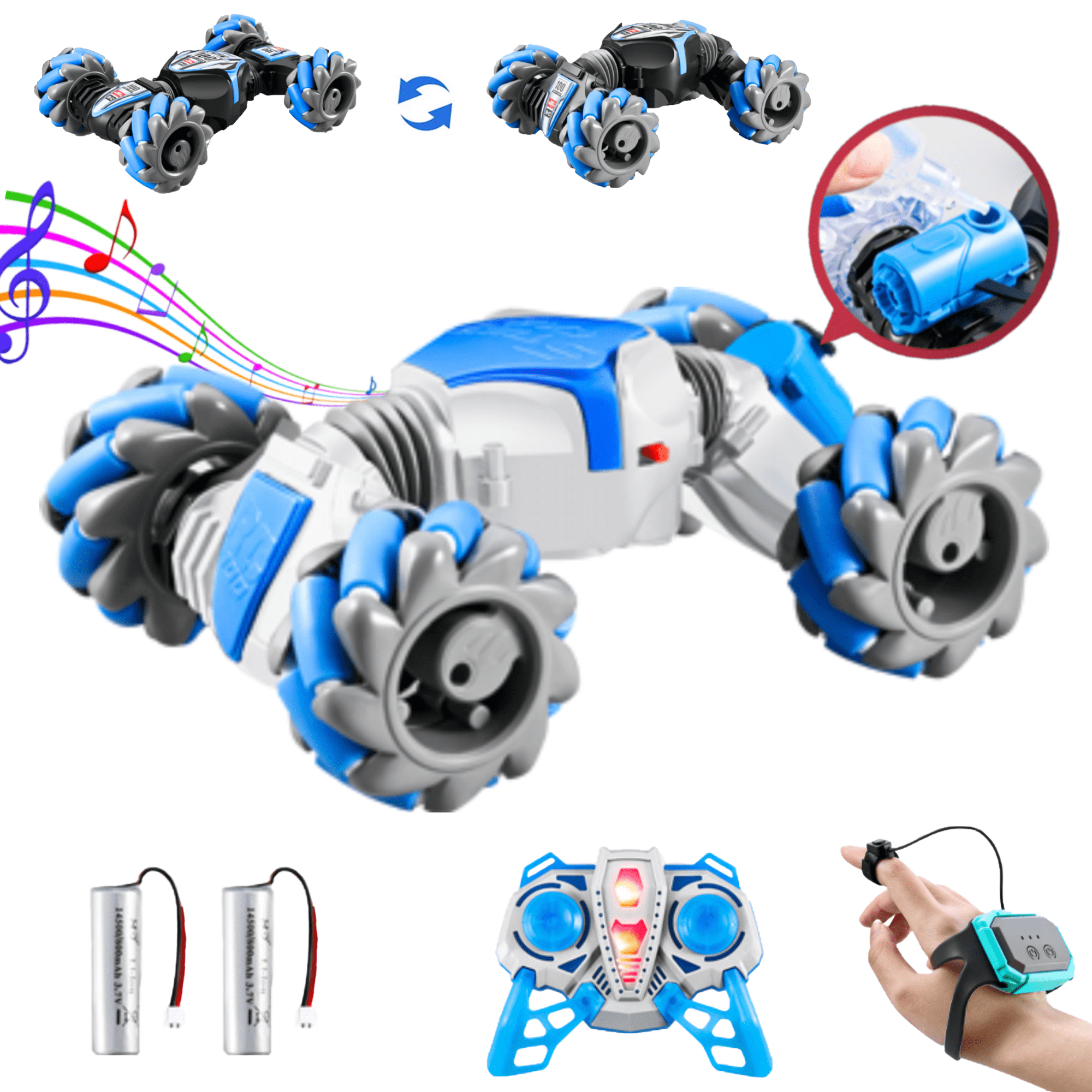 Kuty Juzi RC Stunt Car with Spray, 2.4GHz 4WD Gesture Sensing Remote ...