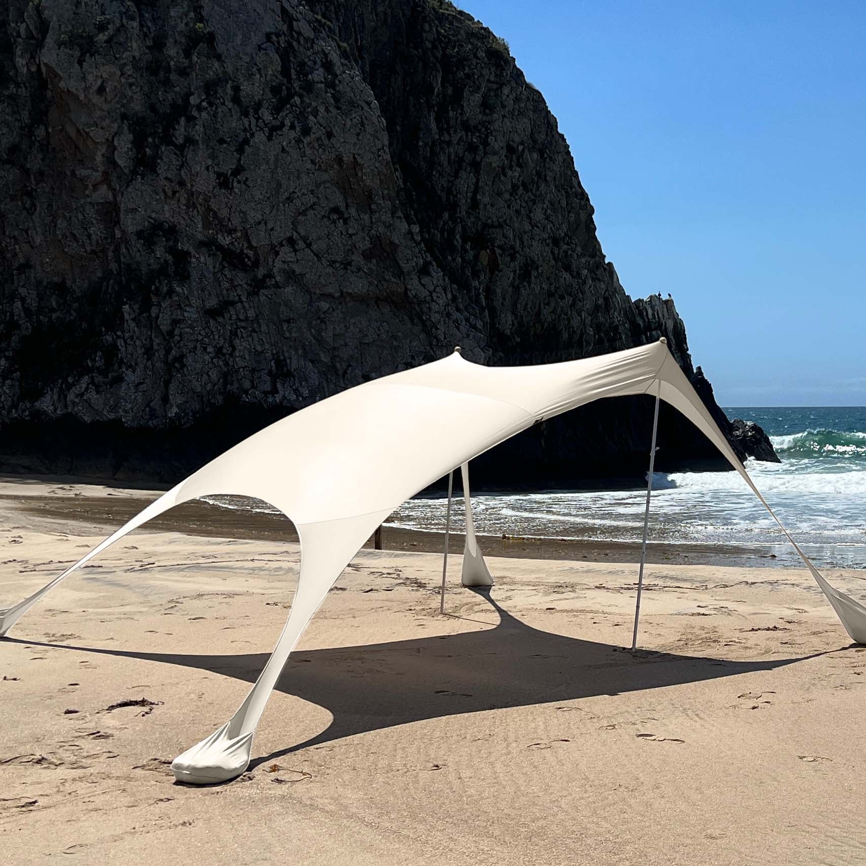 SkyBed Sun Shelter Beach Shade Canopy, LG, Sand Dollar UPF 50+, Durable ...