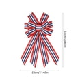 4th of July Patriotic Wired Edge Ribbon Bow, Red White Blue Durable ...