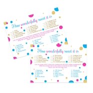 GENDER REVEAL Party Game — BABY TRIVIA Game — Pack of 25 — Minimalist Pink or Blue Fun Baby ...