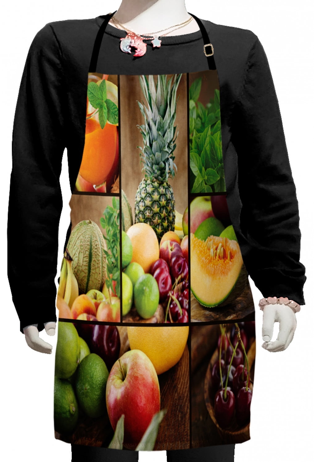 Nature Kids Apron, Fruits Salad Themed Watermelon Pineapple Apple ...