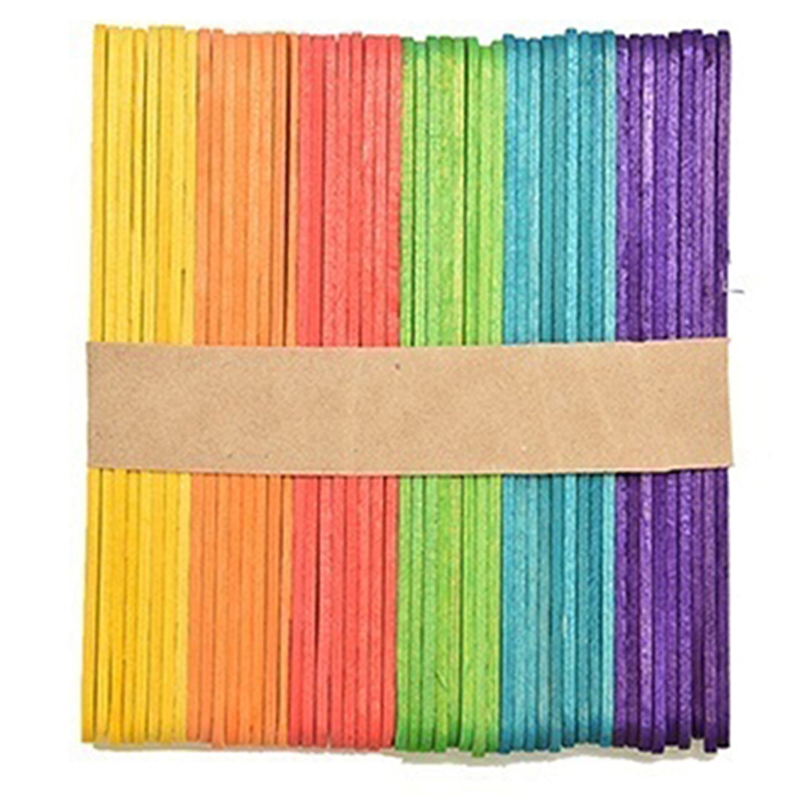 Kids Child Natural Multi-Color Wooden Popsicle Sticks DIY Crafts Puzzle ...