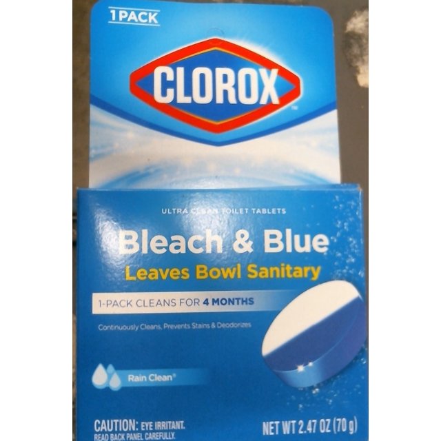 Clorox Ultra Clean Toilet Tablets Bleach & Blue, Rain Clean Scent 2.47 ...