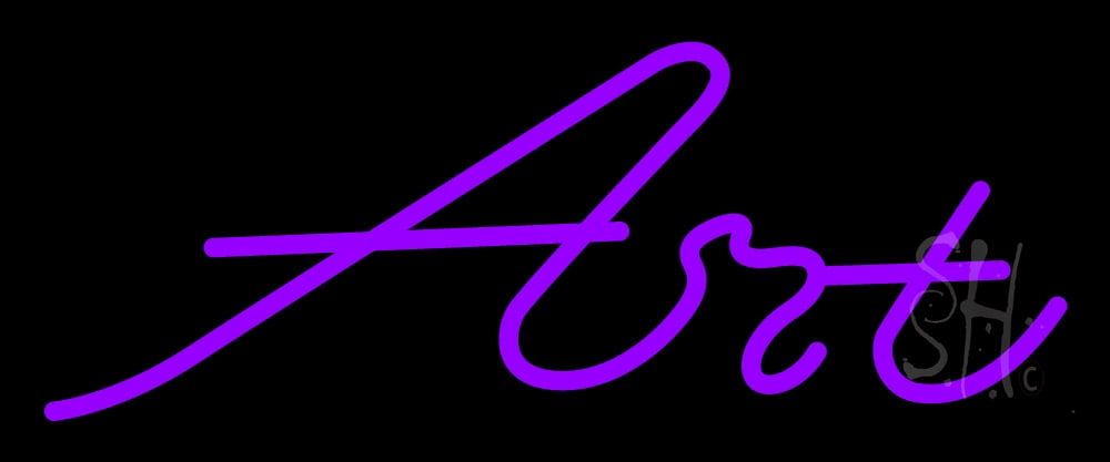 Purple Art Cursive LED Neon Sign 10 x 24 - inches, Clear Edge Cut ...