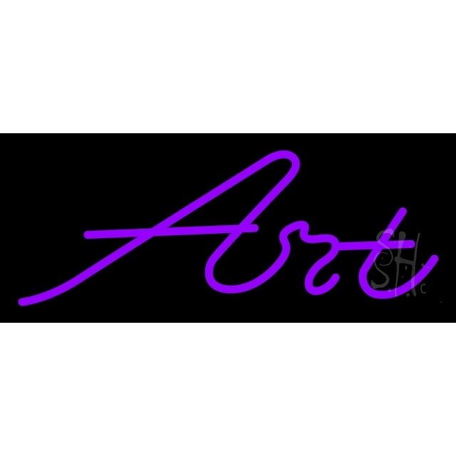 Purple Art Cursive LED Neon Sign 10 x 24 - inches, Clear Edge Cut ...