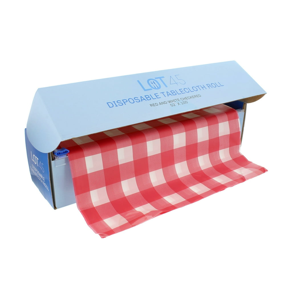 Lot45 Table Covers - 100ft x 52in Disposable Plastic Tablecloth Roll ...