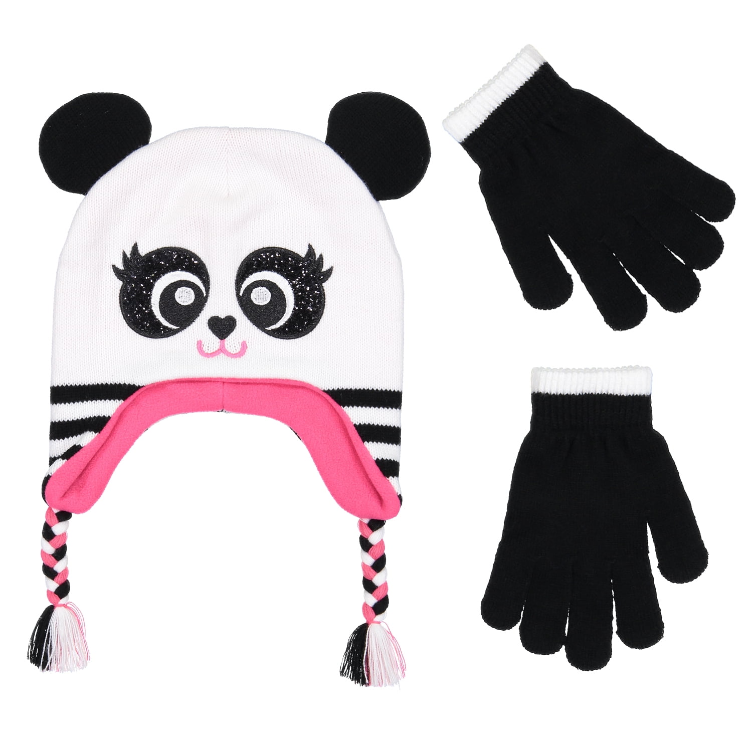 PEAK 2 PEAK Girls Panda Beanie Hat Glove Set - Walmart.com