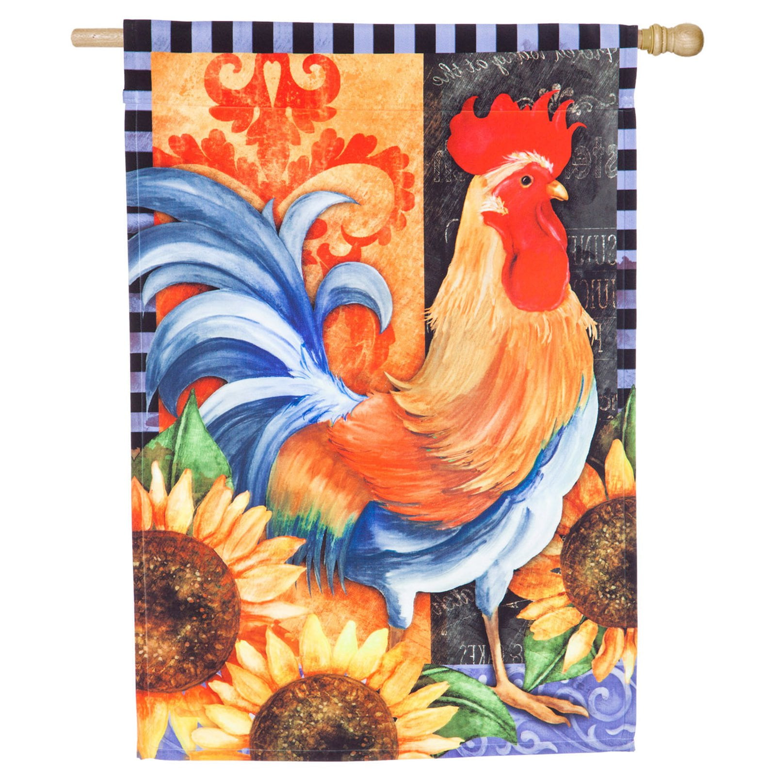 Evergreen Satin House Flag - Rooster Walk - Walmart.com