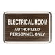 Classic Framed ELECTRICAL ROOM AUTHORIZED PERSONNEL ONLY Sign (Walnut ...