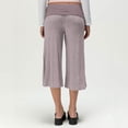 Resicozy Striped Fold Over Capri Pants for Women Low Rise Wide Leg Yoga ...