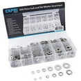 Capri Tools 10020 Flat and Lock Washers Assortment, Stainless Steel ...