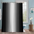 Black Grey Ombre Shower Curtain Set with Hooks, Modern Abstract ...