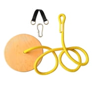 Wooden Round Disc Plate Swing Seat With Hanging Rope - Walmart.com