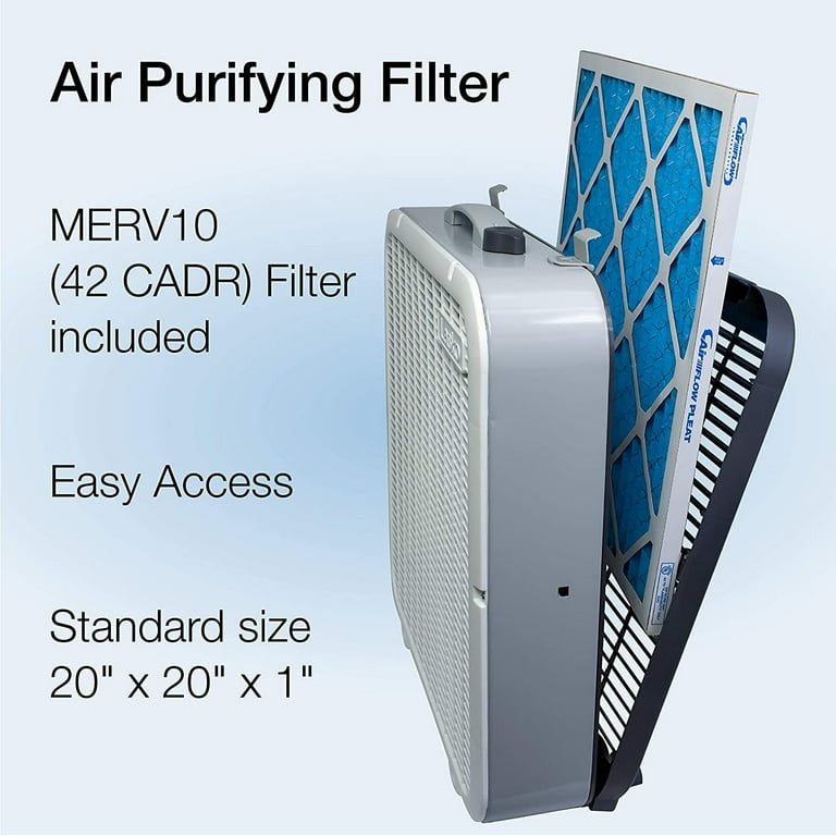 Lasko Air Flex 2 in 1 20 inch Box Fan and Air Purifier 3 Speeds Clean Filter Large Space Whole Room FF305 White Walmart