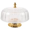 OUNONA Transparent Plastic Cake Stand with Lid Elegant Storage Tray ...