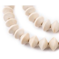 The Bead Chest Cream Bicone Natural Wood Beads (10x15mm): Organic Eco ...