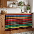Boho Red Stripes Cabinet Curtains 32"W x 55"L,Dustproof Sink Skirt ...
