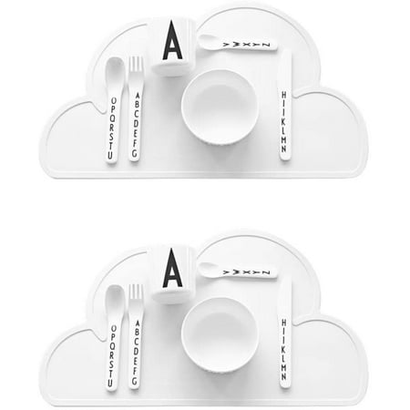 Silica Gel Placemat Simple Mobile Dinner Plate Cloud Shape Baby Meals ...