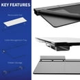 VIVO Black 60" x 30" Concealed Cable Table Top w/ Pad for Standing Desk ...