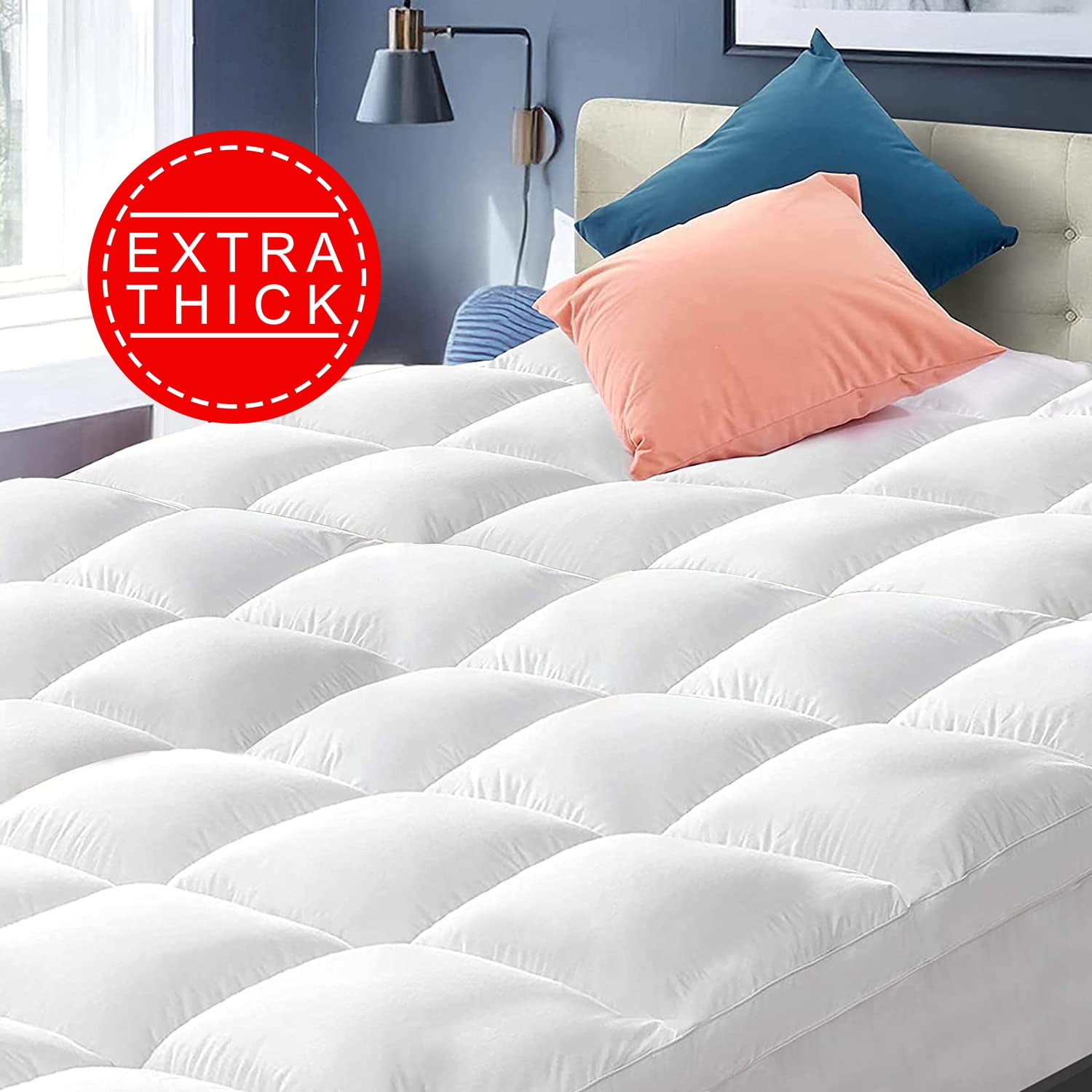 KARRISM Extra Thick Mattress Topper 8-21 inch Deep Pocket -White ...