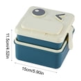 Cheapark Double Layer Square Plastic Lunch Box Portable Food Storage ...