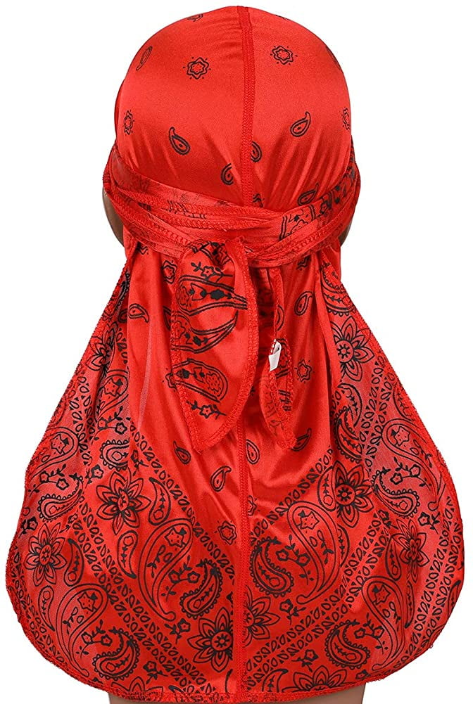 wruas Durag,Silky Durag for Men Women, Wide Straps Durag Cap Silky ...