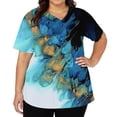 Stralyhd Scrubs for Women Short Sleeve V Neck Modern Graffiti Ink Print ...