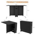 Folding Dining Table with Storage, Folding Kitchen Table with 6 Wheels ...