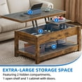 Dextrus Farmhouse Lift Top Coffee Table, 3 in 1 Multi-Function Center ...