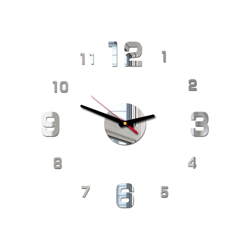 Njspdjh Clocks For Living Room Decor Wall Decals 3D Clock Home DIY ...