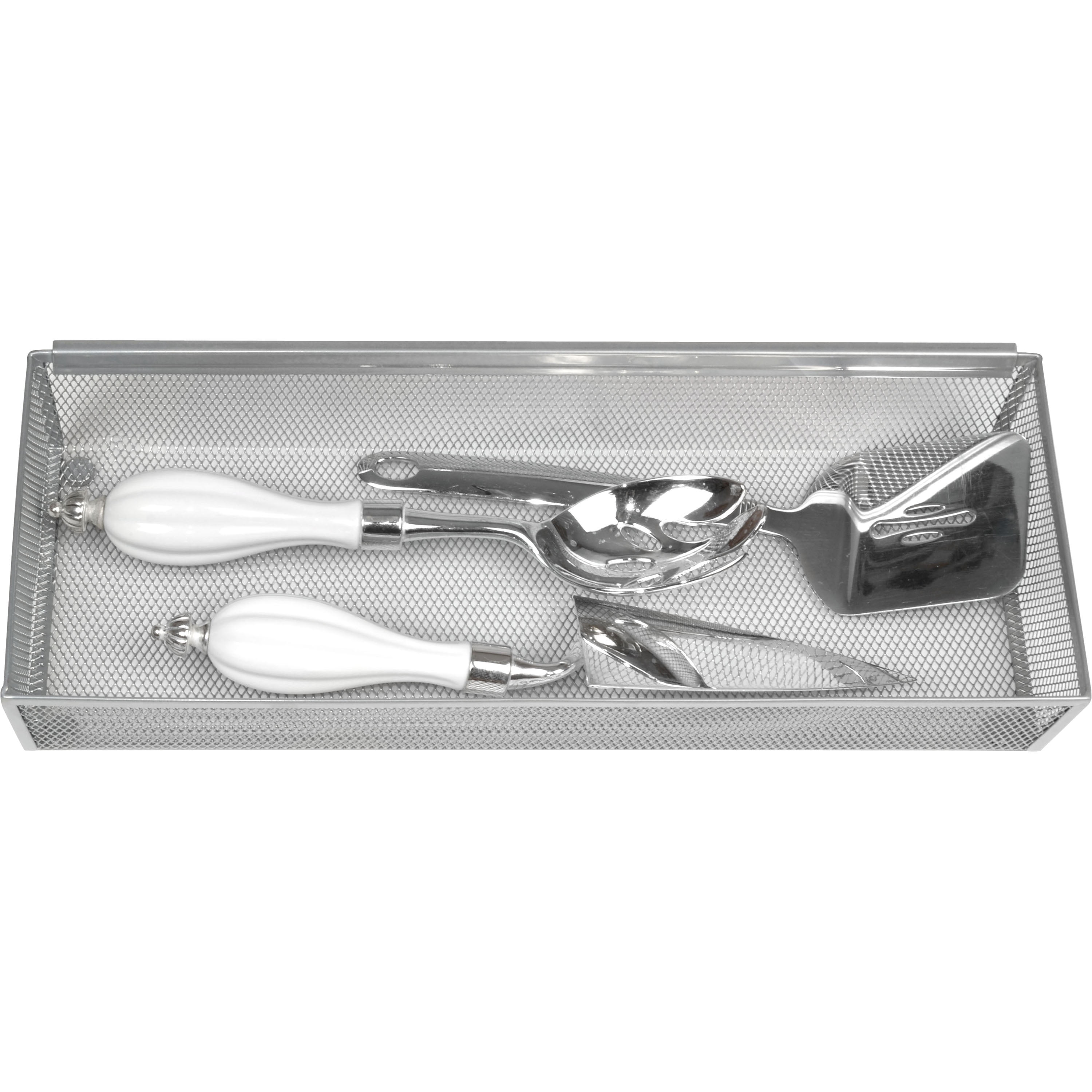 Smart Design Drawer Organizer - 15 x 6 Inch - Steel Metal Mesh Tray ...