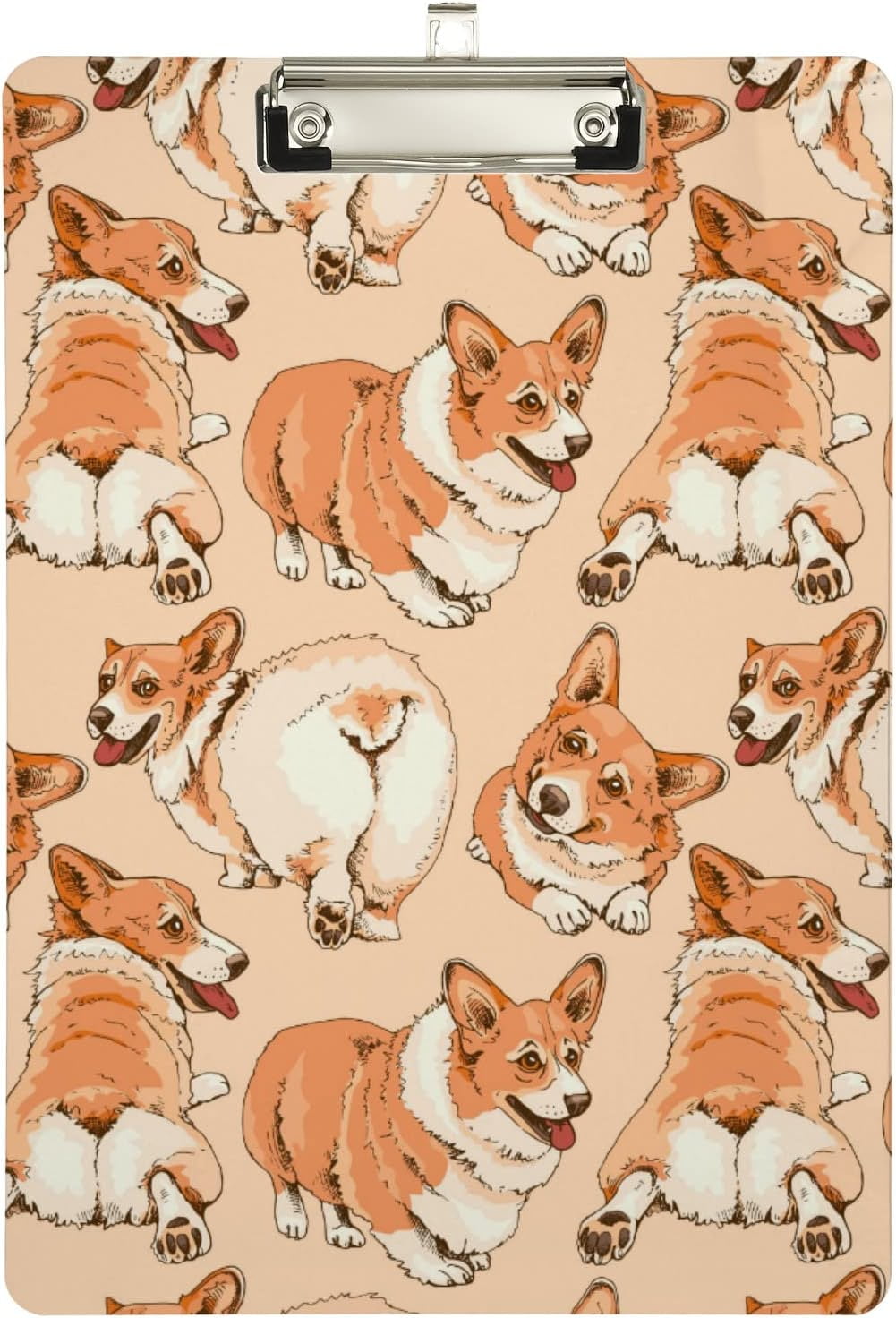 FMSHPON Cute Corgi Dogs Clipboard Hardboard Wood Nursing Clip Board and ...