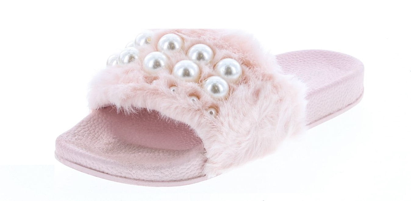 Forever Link Izzy-33 Womens Open Toe Faux Pearl Embellished Flip Flop ...