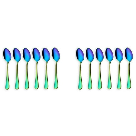 Rainbow Color Teaspoons Coffee Spoonl Set Of 6 Pieces (coffee Scoops ...